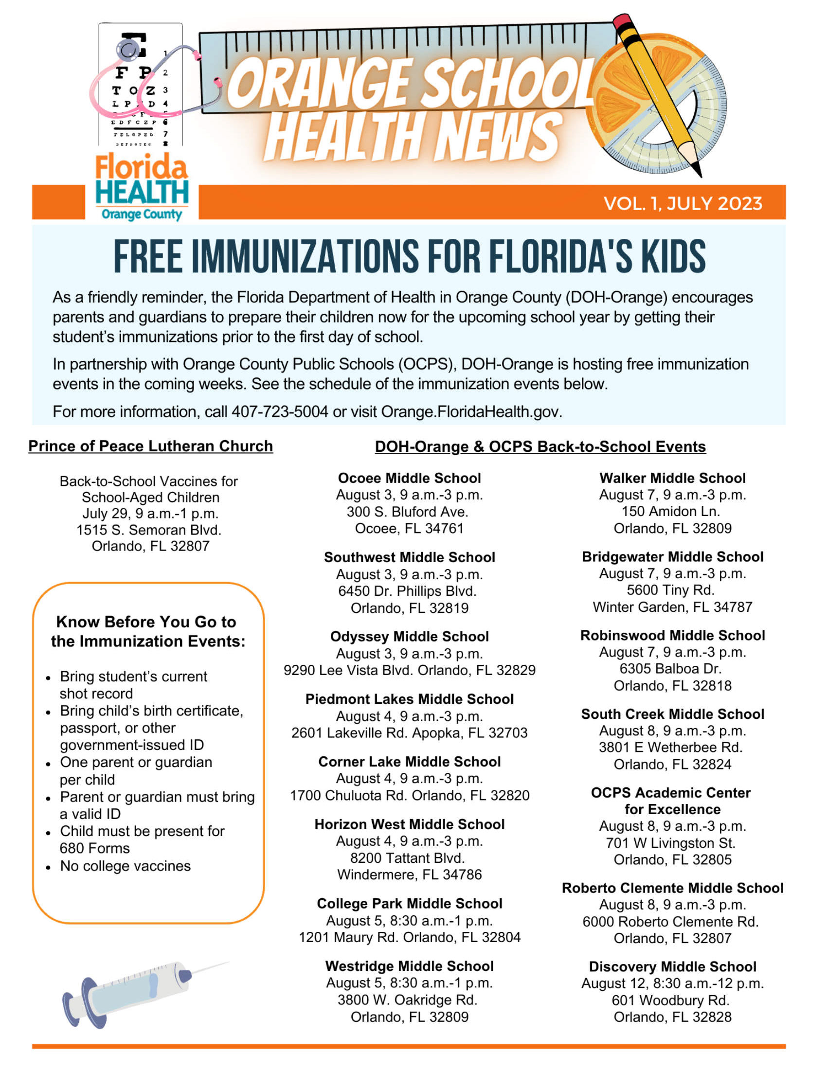 Florida Department of Health in Orange
